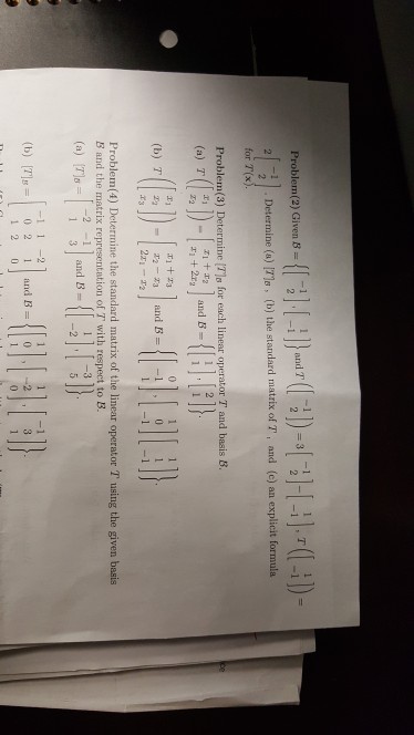 Solved I need help on these Linear Algebra problems, please. | Chegg.com