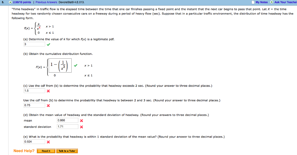 Solved 5. 2.98/10 points | Previous Answers DevoreStat9 | Chegg.com