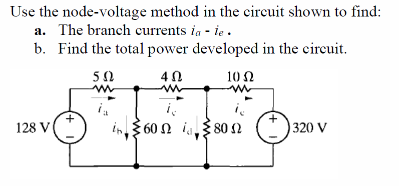 Solved Use the node-voltage method in the circuit shown to | Chegg.com