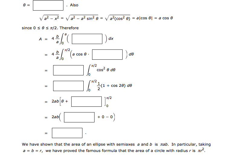 Solved Find The Area Enclosed By The Ellipse X2 A2 Y2 B2