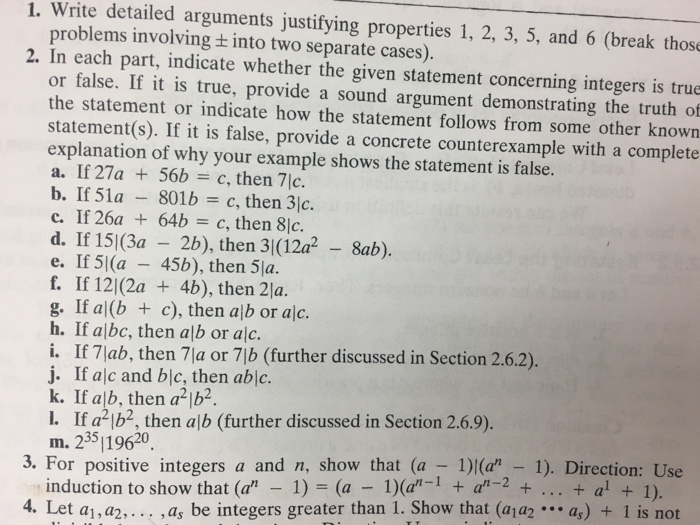 Solved 1. Write detailed arguments justifying properties 1, | Chegg.com