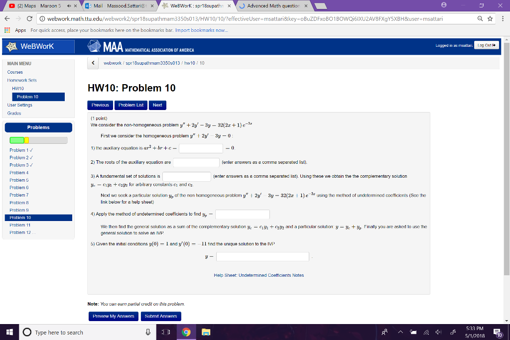 Solved O (2) Maps Maroon 5 Mail Massood Sattani@t x | Chegg.com