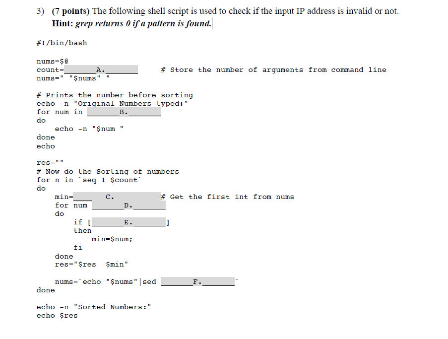 Solved 3 7 Points The Following Shell Script Is Used To Chegg solved-3-7-points-the-following-shell-script-is-used-to-chegg