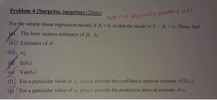 Problem 4 (Surprise, surprise) (20pts) For the simple | Chegg.com