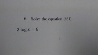 Solved Solve the equation. 2 log x = 6 | Chegg.com