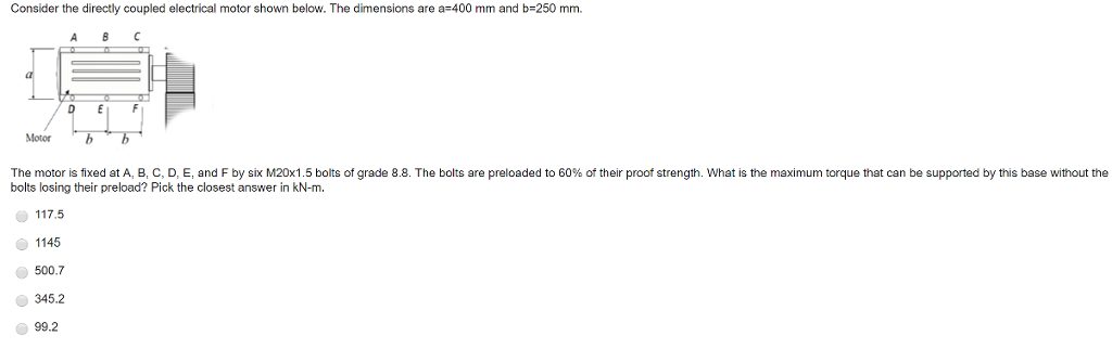 Solved Consider the directly coupled electrical motor shown | Chegg.com