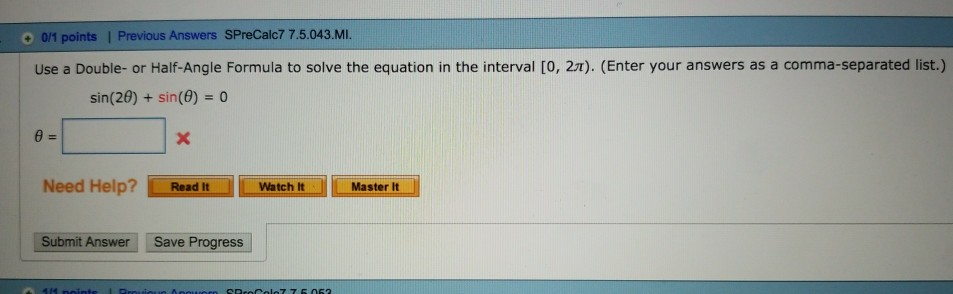 Solved . O 0/2 points | Previous Answers SPreCalc7 7.5.017 | Chegg.com Solved . O 0/2 points | Previous Answers SPreCalc7 7.5.017 | Chegg.com