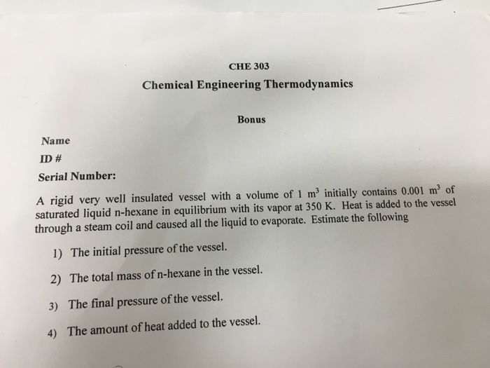 Solved A rigid very well insulated vessel with a volume of 1 | Chegg.com