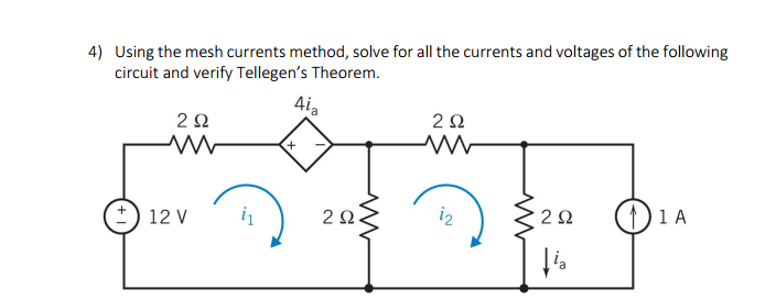 Solved Using the mesh currents method, solve for all the | Chegg.com