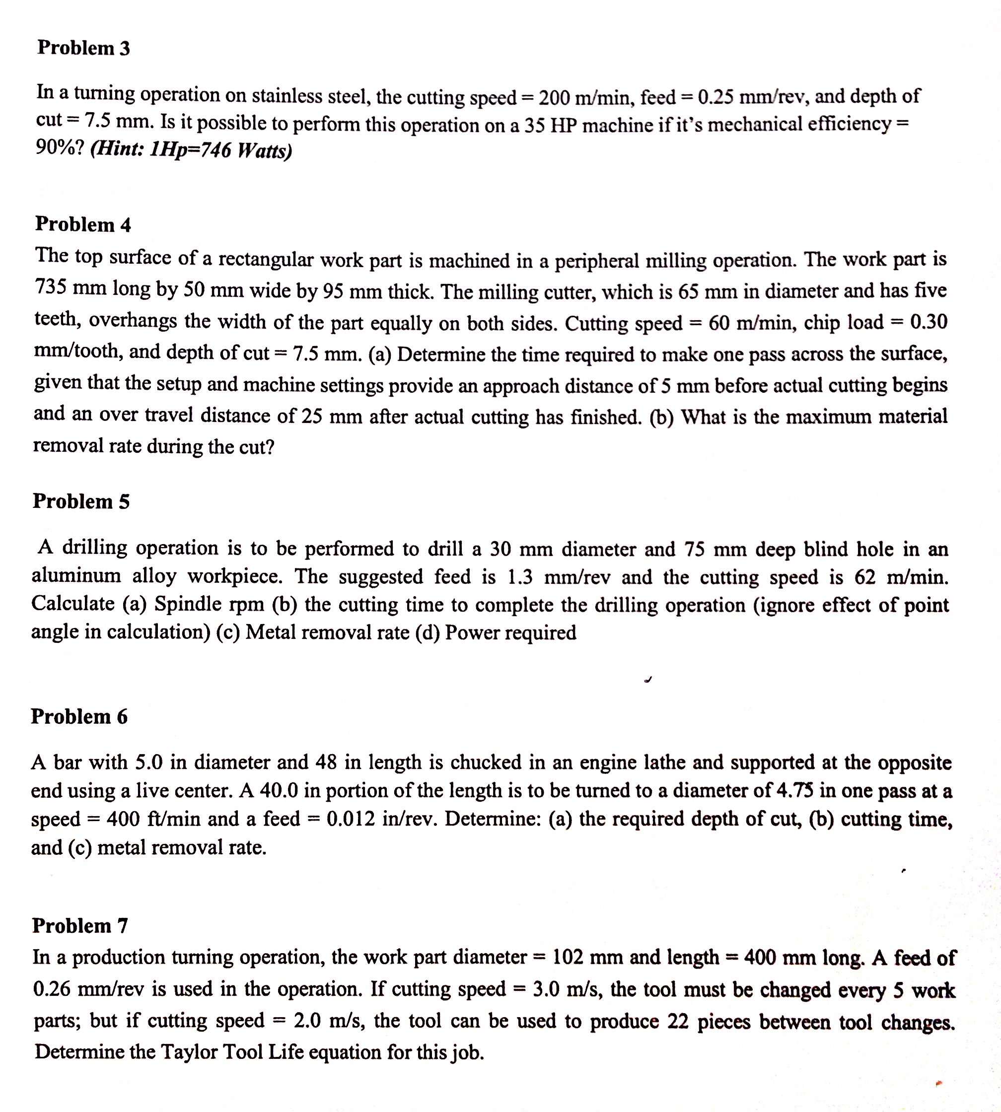 Solved In Turning Operation On Stainless Steel The Cutting