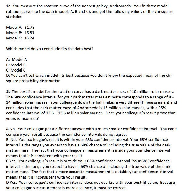Solved 1a. You measure the rotation curve of the nearest | Chegg.com
