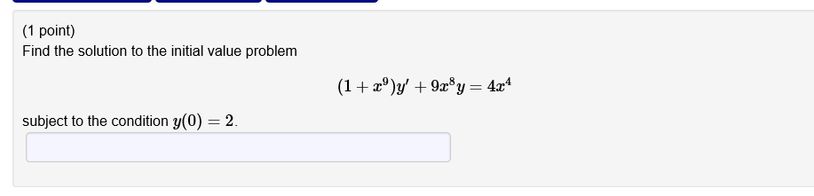 Solved Find the solution to the initial value problem (1 + | Chegg.com