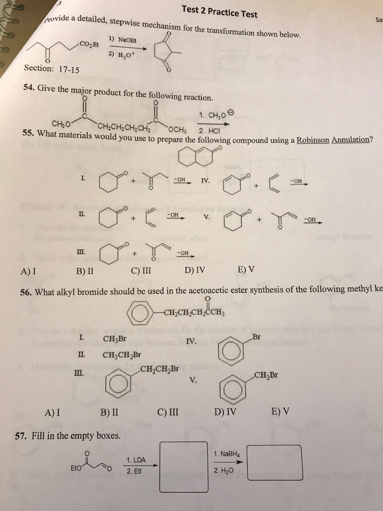 Solved Test 2 Practice Test vide a detailed, stepwise | Chegg.com