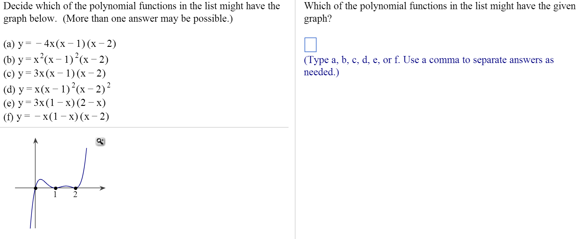 Solved Decide which of the polynomial functions in the list | Chegg.com