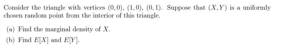 Solved Consider the triangle with vertices (0,0), (1,0), | Chegg.com