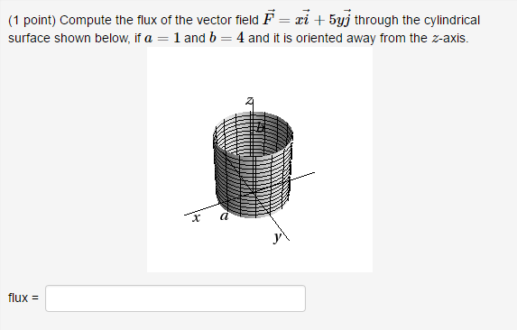 Solved (1 point) Compute the flux of the vector field F-xi + | Chegg.com