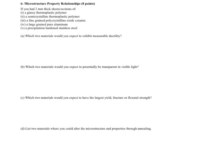 Solved Microstructure Property Relationships If You Had 2 Mm 3288