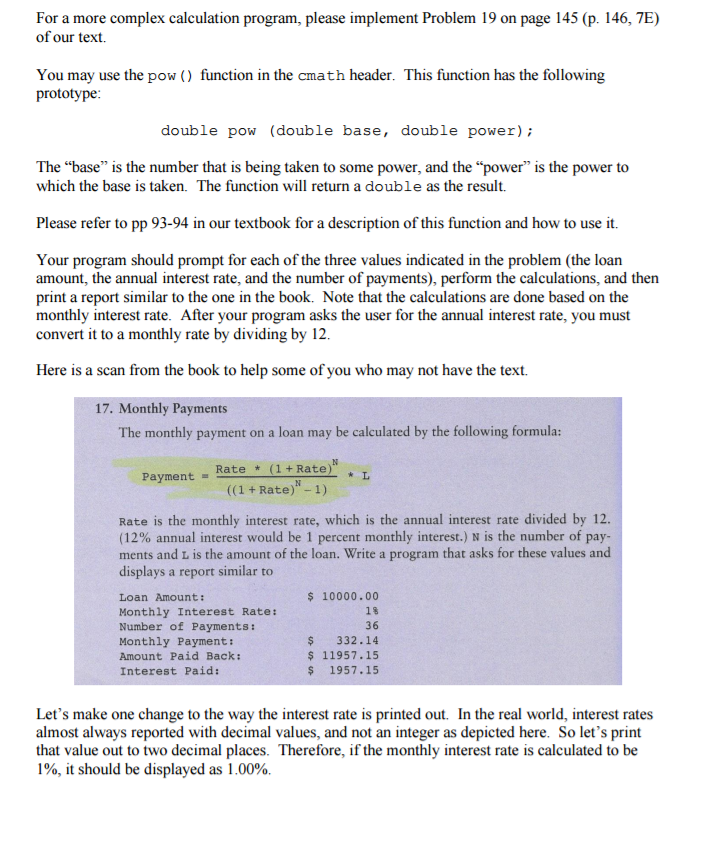 Solved For a more complex calculation program, please | Chegg.com