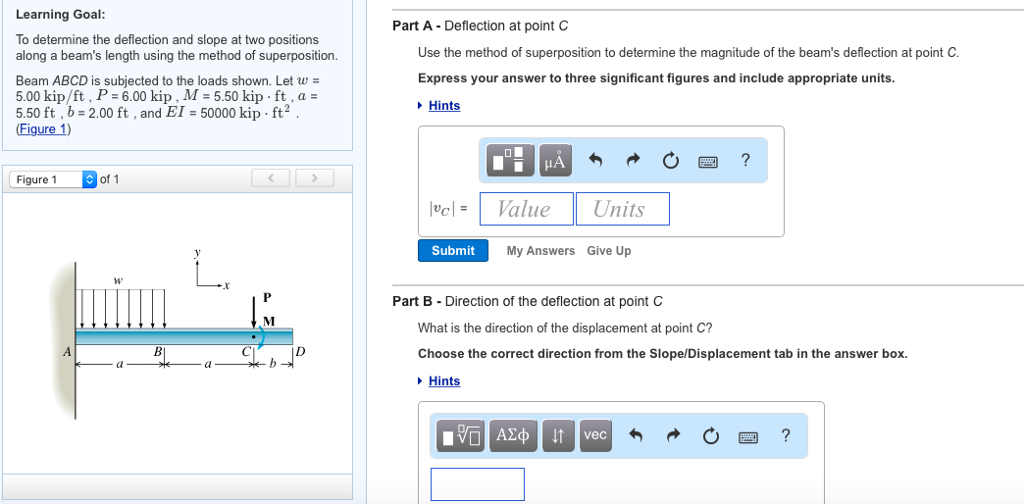 Solved Learning Goal Part A Deflection at point C To | Chegg.com