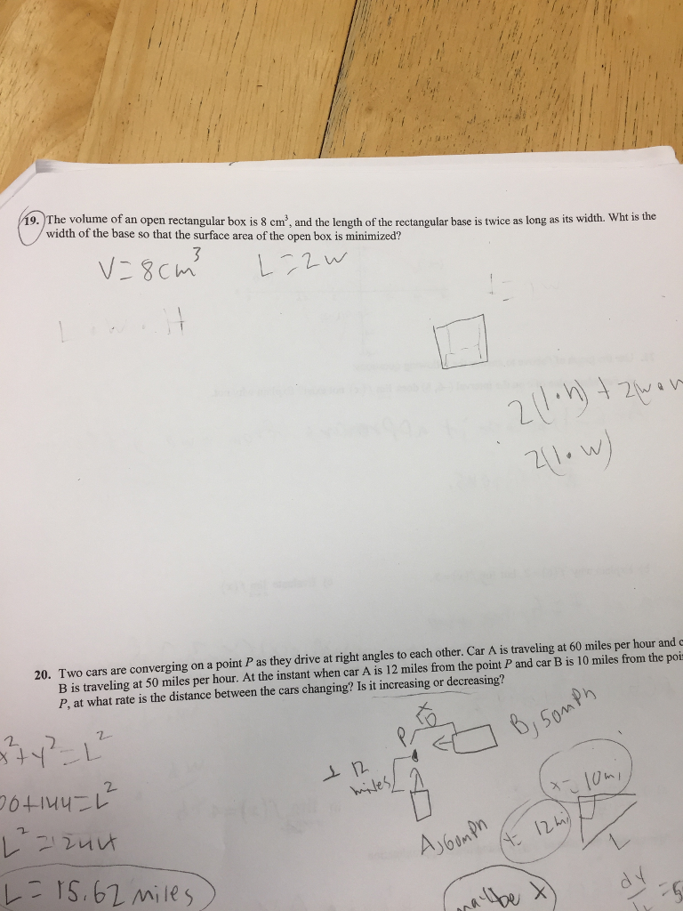 Solved 9. )The volume of an open rectangular box is 8 cm2, | Chegg.com