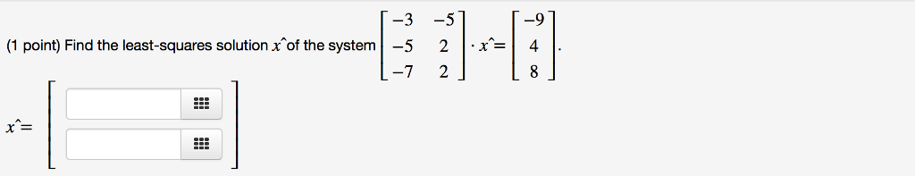 Solved 9 1 Point Find The Least Squares Solution X Of The