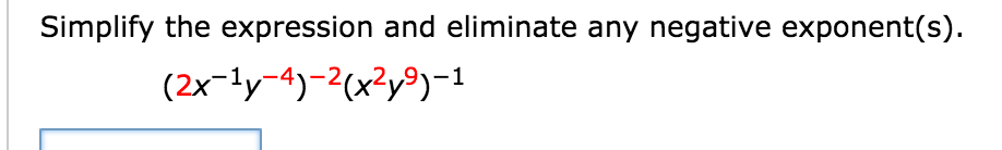 Solved Simplyfy the expression and eliminate any negative | Chegg.com