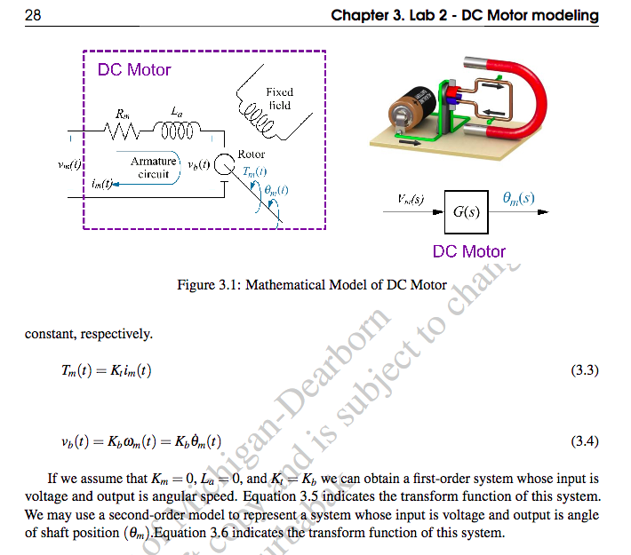 Solved 3 1 Dc Motor Modeling And Parameter Identification Dc