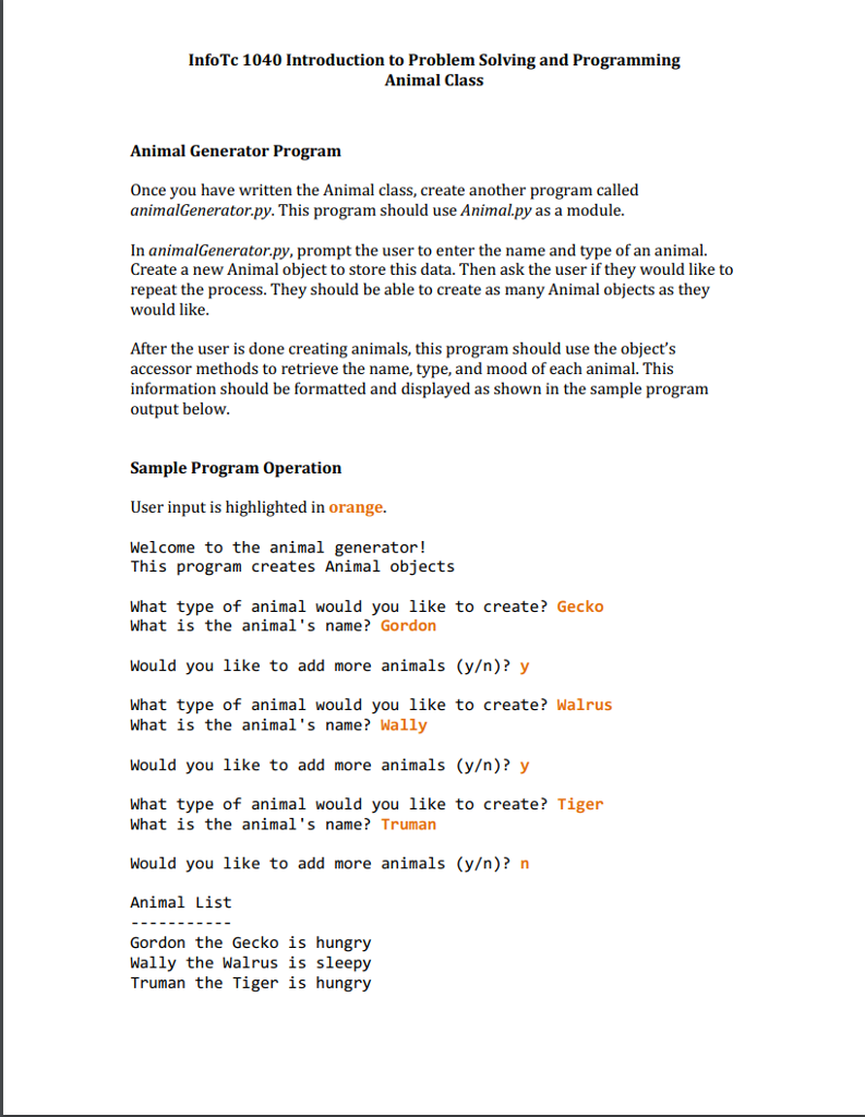 Solved InfoTc 1040 Introduction to Problem Solving and | Chegg.com