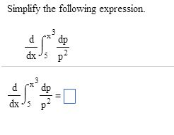 Solved Simplify the following expression. d/dx integrate | Chegg.com