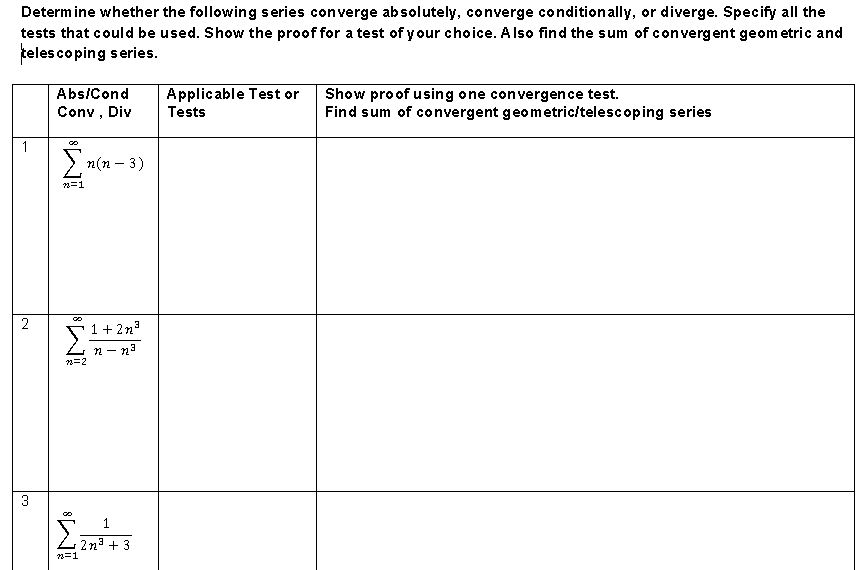 Solved Determine whether the following series converge | Chegg.com