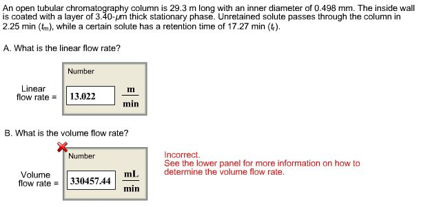 Solved An open tubular chromatography column is 29.3 m long | Chegg.com