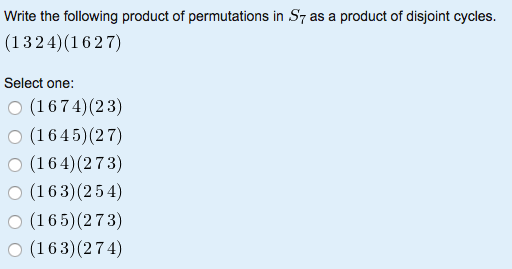 Solved Write the following product of permutations in S_7 as | Chegg.com