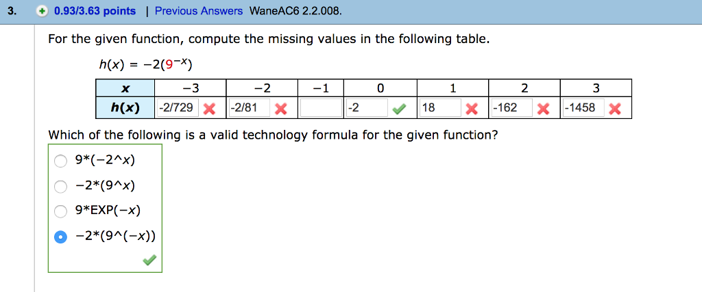 Solved 3. 0.93/3.63 points | Previous Answers WaneAC6 | Chegg.com
