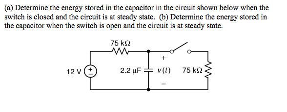 Solved Determine the energy stored in the capacitor in the | Chegg.com