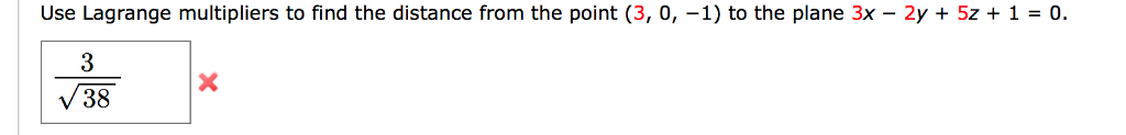 Solved Use Lagrange multipliers to find the distance from | Chegg.com