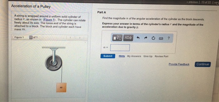 Solved A string is wrapped around a uniform solid cylinder | Chegg.com