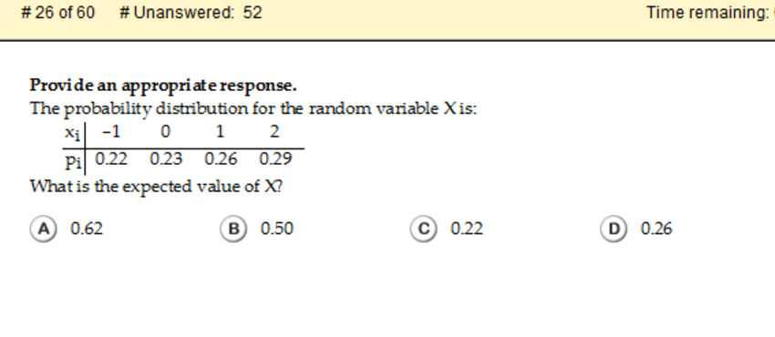 Solved The probability distribution for the random variable | Chegg.com