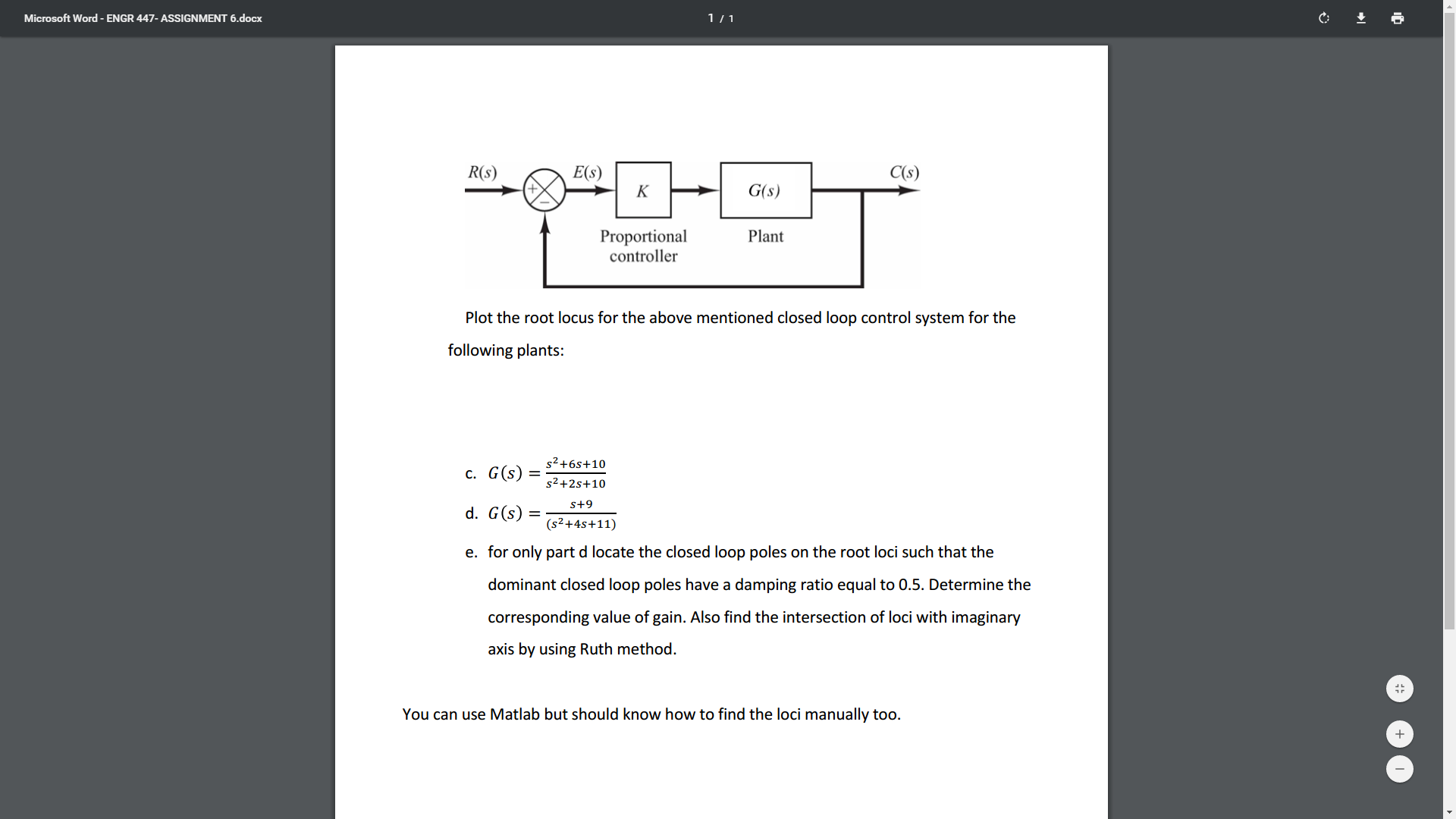 Solved Plot the root locus for the above mentioned closed | Chegg.com