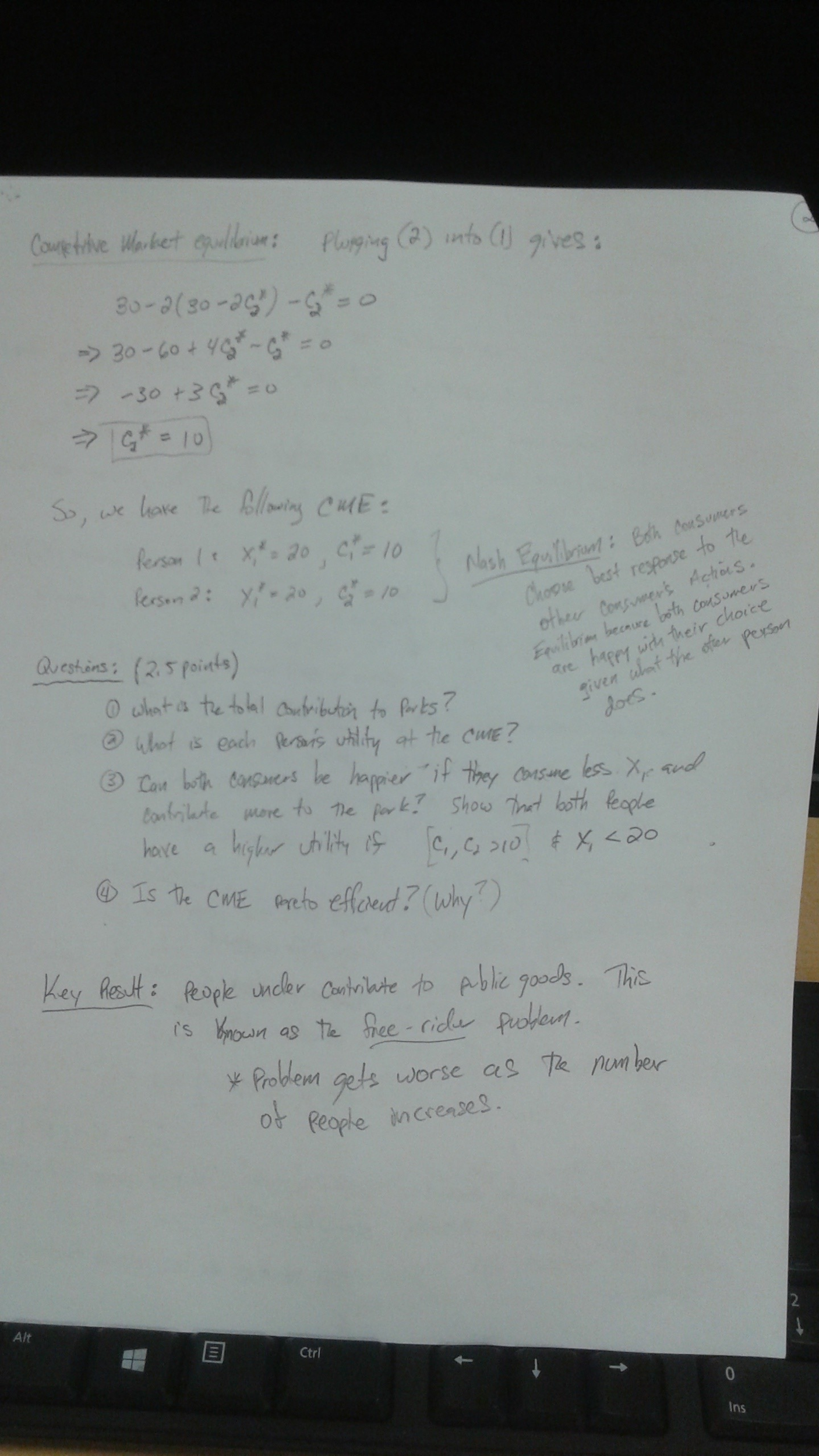 Solved The Free Rider Problem: Sphere are two people in the | Chegg.com