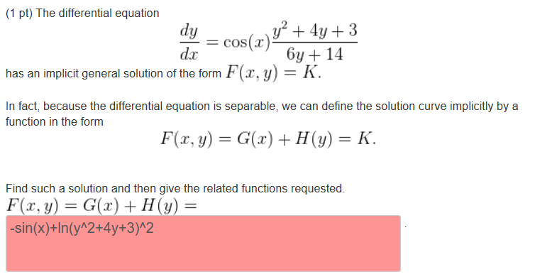Solved The differential equation dy/dx = cos(x)y^2 + 4y + | Chegg.com