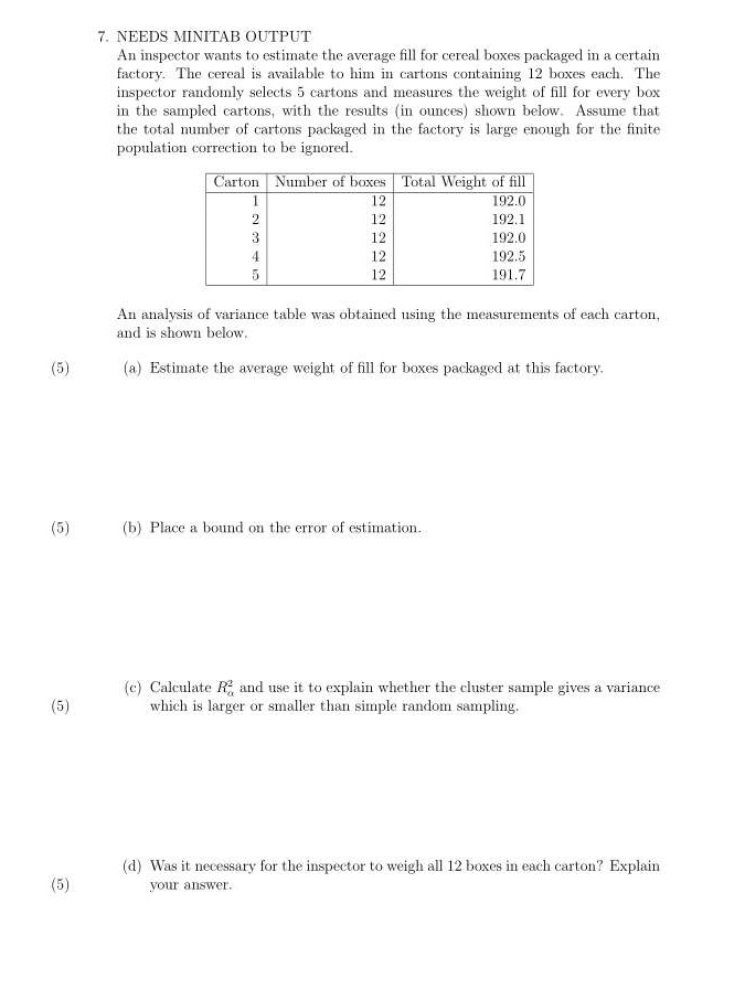An inspector wants to estimate the average fill for | Chegg.com