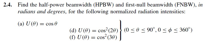 Find the half-power beamwidth (HPBW) and first-null | Chegg.com