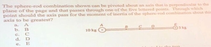 Solved The sphere-rod combination shown can be pivoted about | Chegg.com