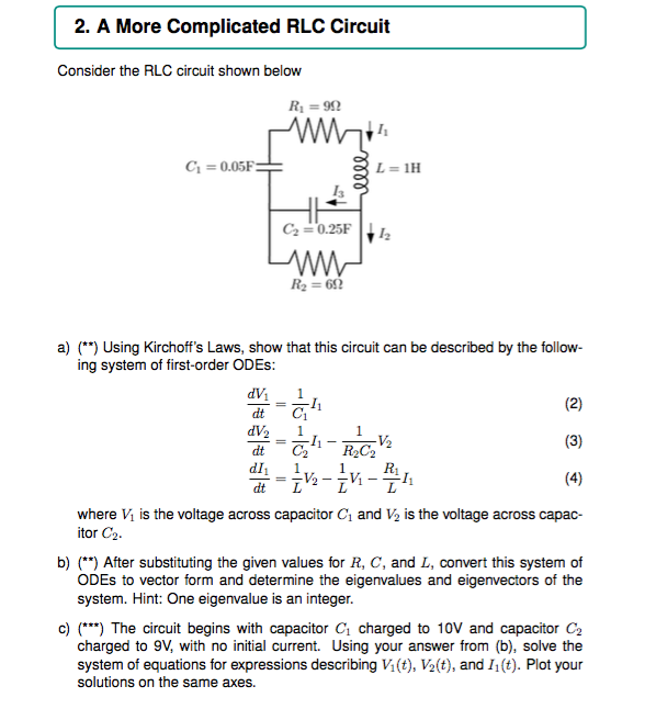 Solved Consider the RLC circuit shown below (**) Using | Chegg.com