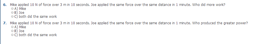 Solved Can work be done on a system if there is no motion? O | Chegg.com