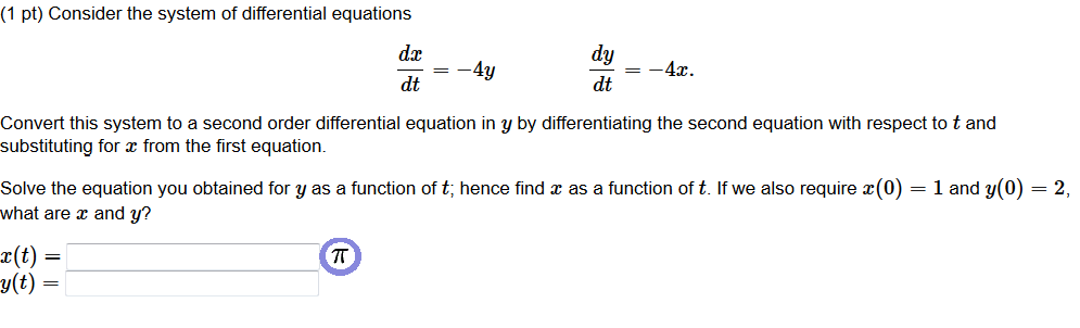 Solved Consider The System Of Differential Equations Dx Dt