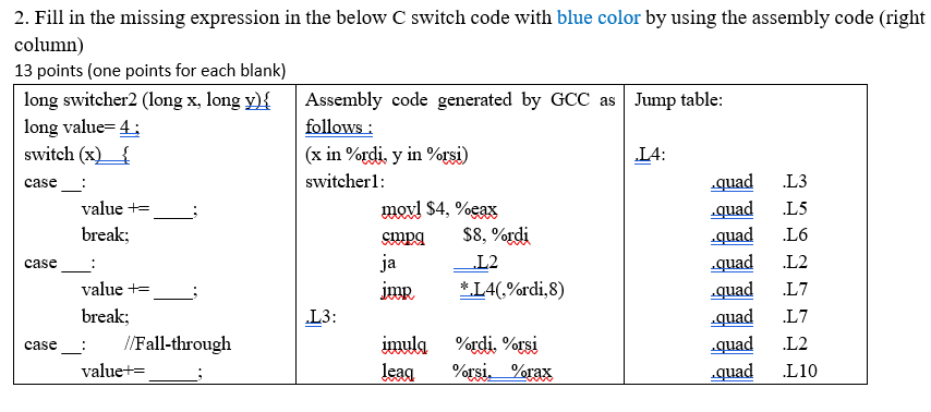 2 Fill In The Missing Expression In The Below C Chegg