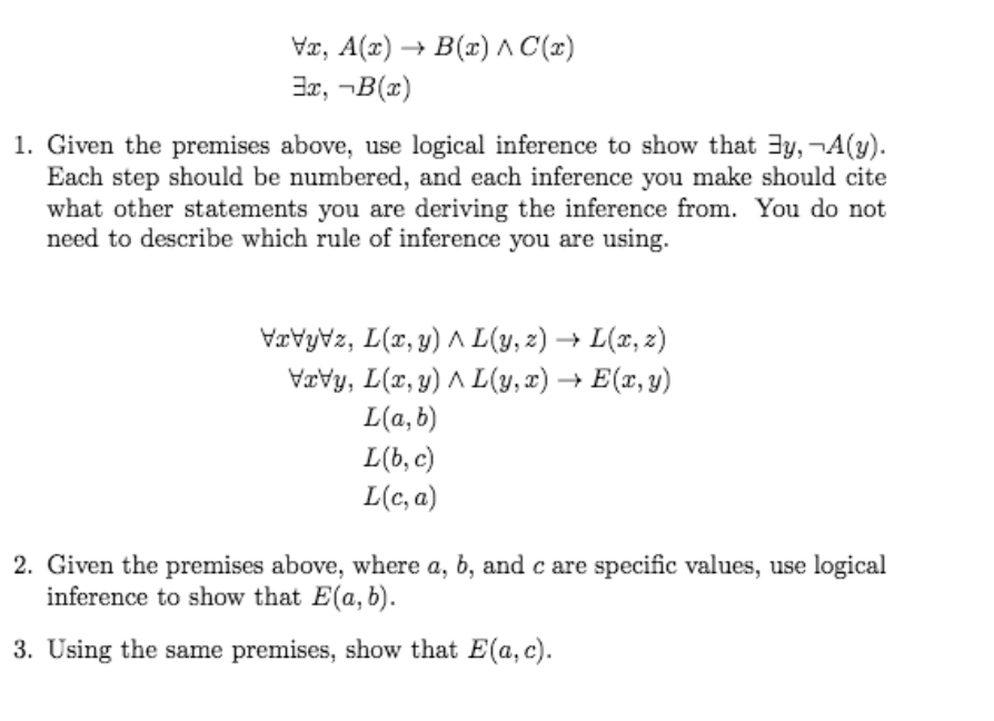 Solved forall x, A(x) rightarrow B(x) logical and C(x) | Chegg.com