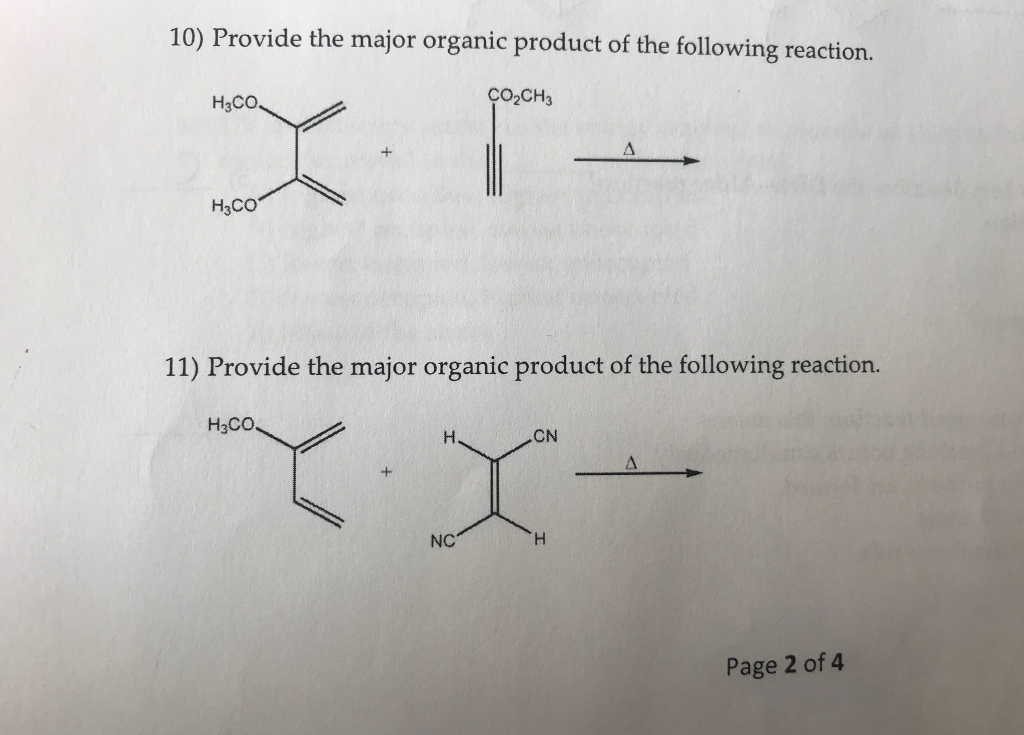 Solved 10) Provide the major organic product of the | Chegg.com