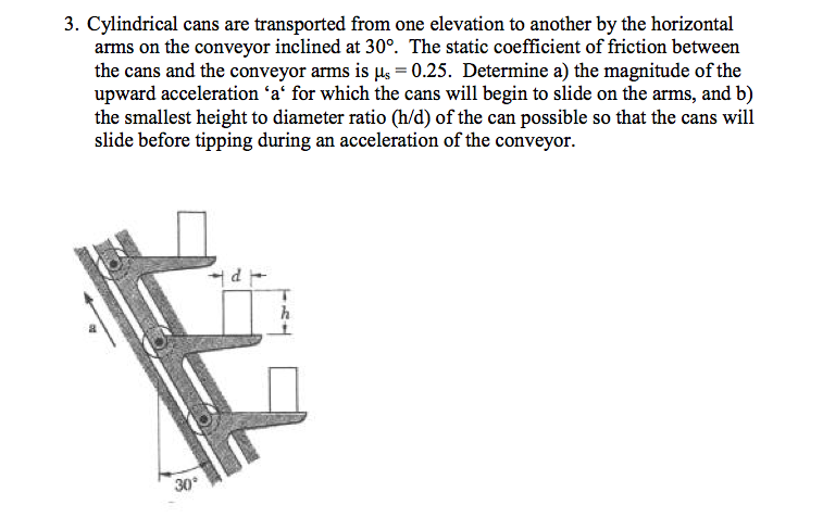 Cylindrical cans are transported from one elevation | Chegg.com